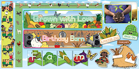 Farm-Themed Birthday Display Bunting