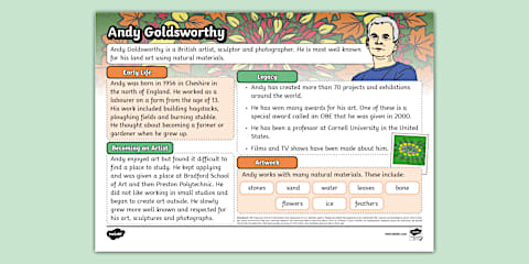 Andy Goldsworthy Display Pack
