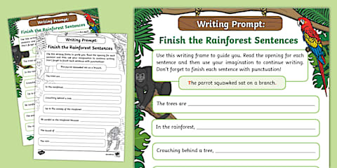 Rainforest Simile Poem Template