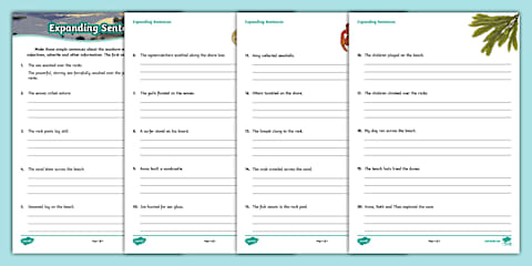Expanding Sentences - Autumn Activity Sheet