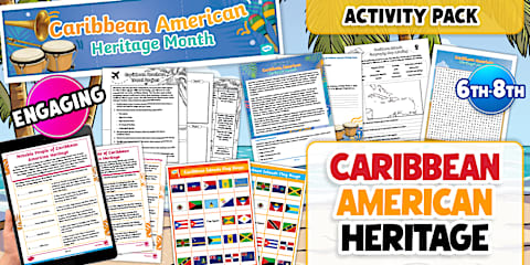 Caribbean American Heritage Month Activity Pack for 3rd-5th Grade