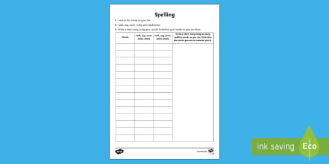 Spelling Look Cover Write Check Template | Twinkl Resources