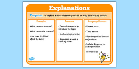 Y4 Information Texts: Explanation Model/Example Text