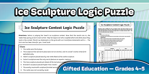Critical Thinking Brain Teaser Puzzles for Gifted Education