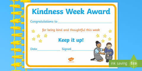 Caught You Being Kind Certificate