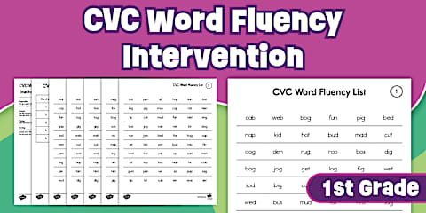 All About CVC Words Activity Booklet for PreK-K