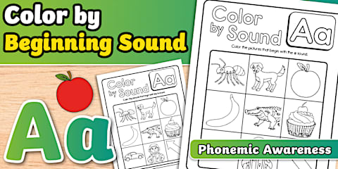 Color by Beginning Sound: Letter s Worksheet