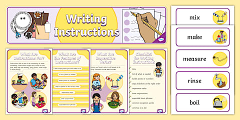 Instruction Verbs Display Posters