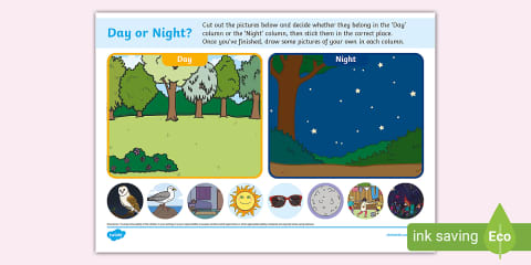 Day or Night Cut and Sort Activity