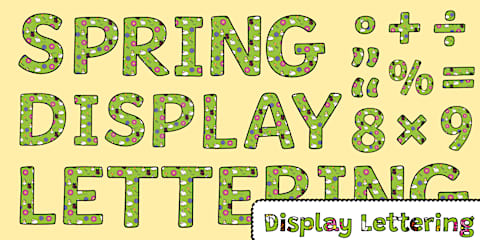 Spring Themed Display Lettering