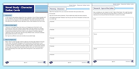 Year 7 and 8 Novel Study Pack - Booklet and Activities