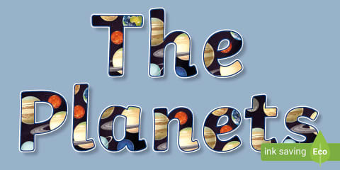 Space Themed Size Editable Detailed Images Display Lettering