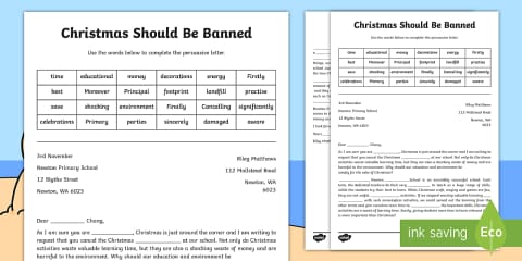 Christmas Trees Cloze Worksheet