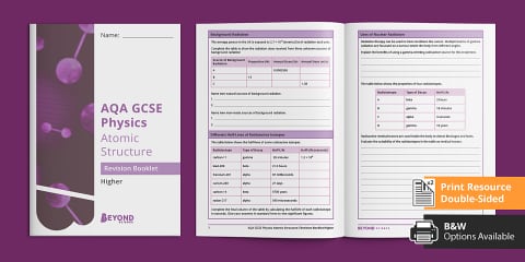 AQA GCSE Physics (Separate) Unit 4: Atomic Structure Knowledge Organizer