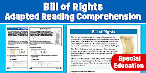 Sixth Grade Bill of Rights Worksheet