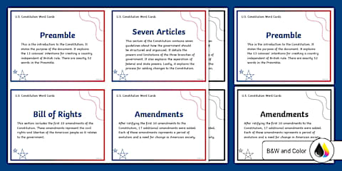 The United States Constitution: The Preamble Worksheet for 6th-8th Grade