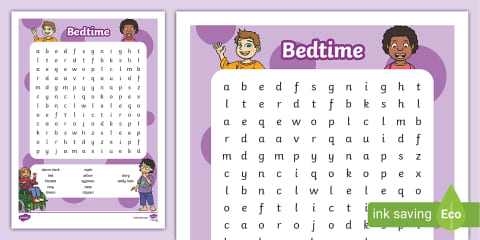 Day and Night Word Search for K-2nd Grade
