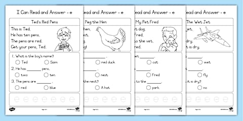 Grade 1 English -Phonics - Reading Comprehensions- Worksheet:i Sound ...