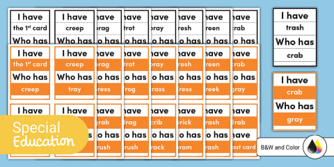 I Have, Who Has S-Blends Game for Older Learners
