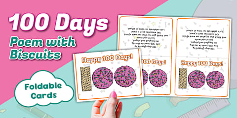 100th Day Surprise – 100 Days Poem with Biscuits