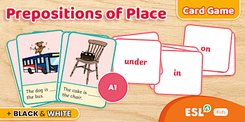 ESL Prepositions of Place Board Game [Kids, A1]