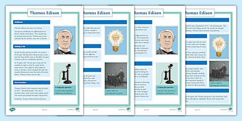 All About Thomas Edison Fact Files