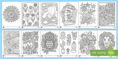 Mandala Themed Mindfulness Colouring Sheets