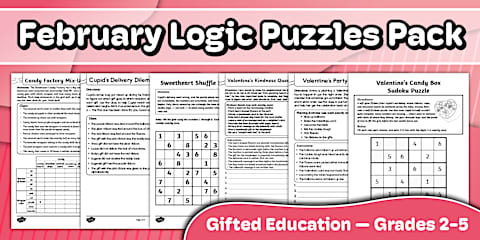 April Logic Puzzles Pack for Gifted Education | 2nd-5th Grade