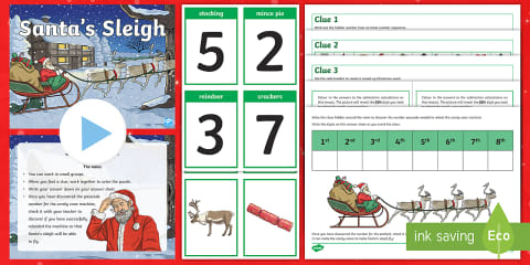 Maths Challenge Game. Where has Rudolph gone?