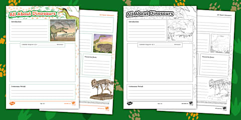 Dinosaur Fact File Template
