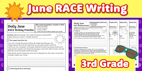 RACE Writing Prompt Worksheets for 3rd-5th Grade