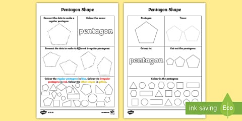 Pentagons 2D Shape Activity Sheet