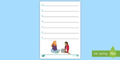 Respect Acrostic Poem Template and Example