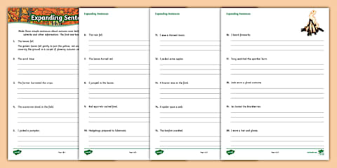 Expanding Sentences - Winter Activity Sheet