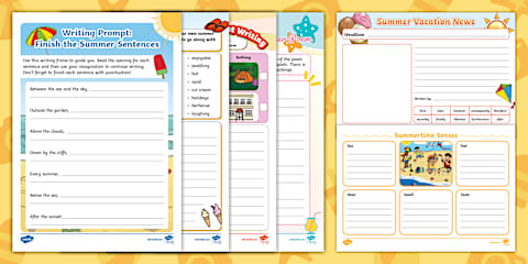 Summer-Themed Early Writing Activities