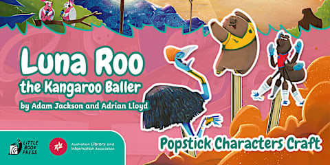 NSS 2026 Colouring Pages for Luna Roo the Kangaroo Baller