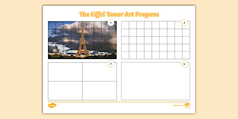 Eiffel Tower Silhouette Drawing Activity