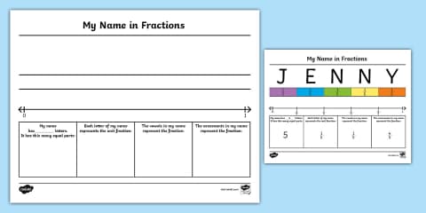 Your Name in Fractions - Fraction Names Activity