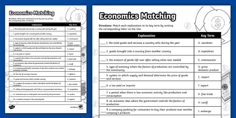 Economics: Supply and Demand Word Search for 6th-8th Grade
