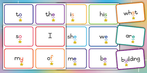 Tricky Words on Multicoloured Flowers