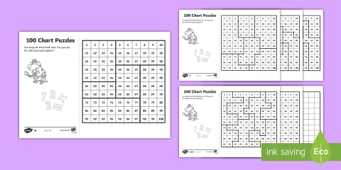 Missing Numbers 100 Square Puzzle