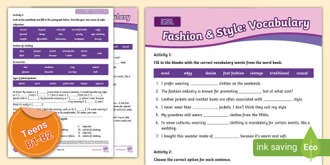 Fashion Through the Decades Sequencing Worksheet