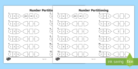 Non-Standard Partitioning Worksheet