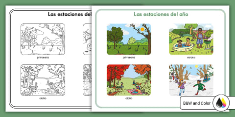 Cartel sobre las cuatro estaciones del año