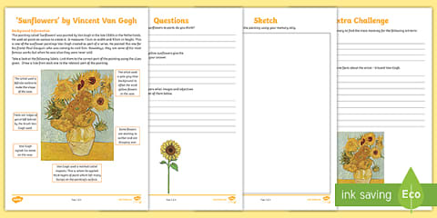 Van Gogh colouring pages resource- easy to download & print.