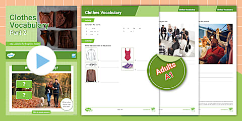 ESL Clothes Vocabulary PPT Lesson [Adults, Pre-A1]
