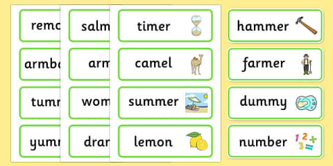 Final M Sound Word Cards