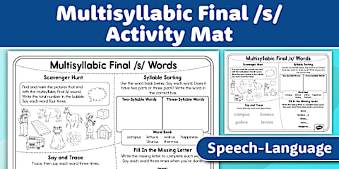 Articulation Multisyllabic /l/ Sound Loaded Stories: Initial, Medial ...