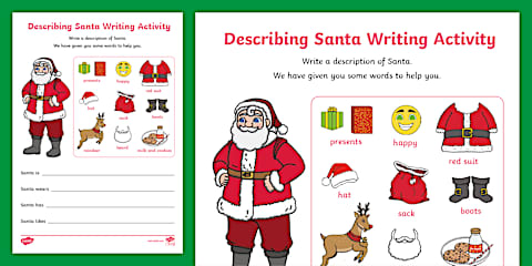 Santa Character Description Writing Activity