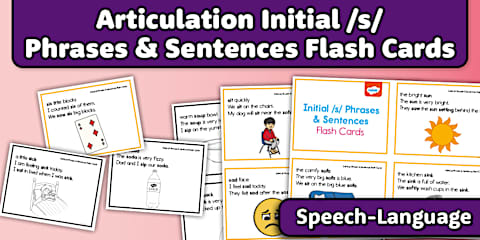 Articulation Final /s/ Phrases and Sentences Flash Cards for SLP